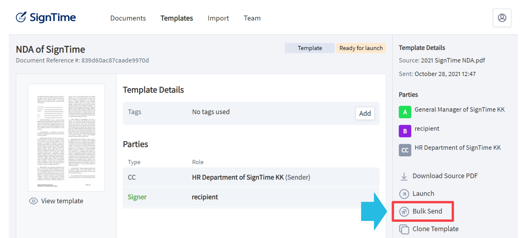 How To Bulk Send Documents Using A Csv File Signtime Help Center