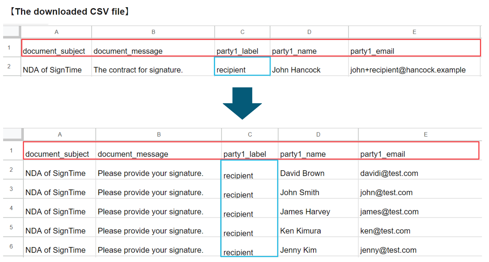 How To Bulk Send Documents Using A Csv File Signtime ヘルプセンター