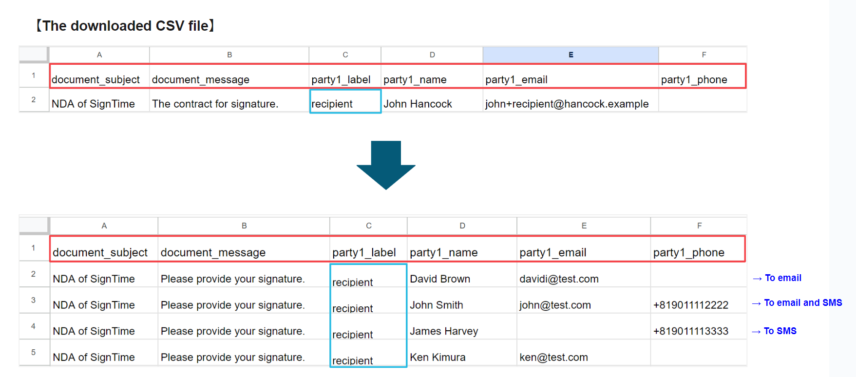How To Bulk Send Documents Using A Csv File Signtime Help Center
