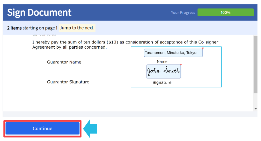 For Signers : How to designate a guarantor – SignTime Help Center
