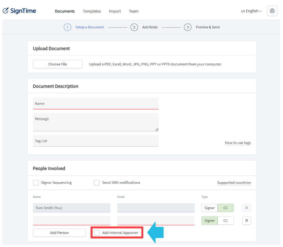 How to use the "Internal Approval" feature – SignTime ヘルプセンター