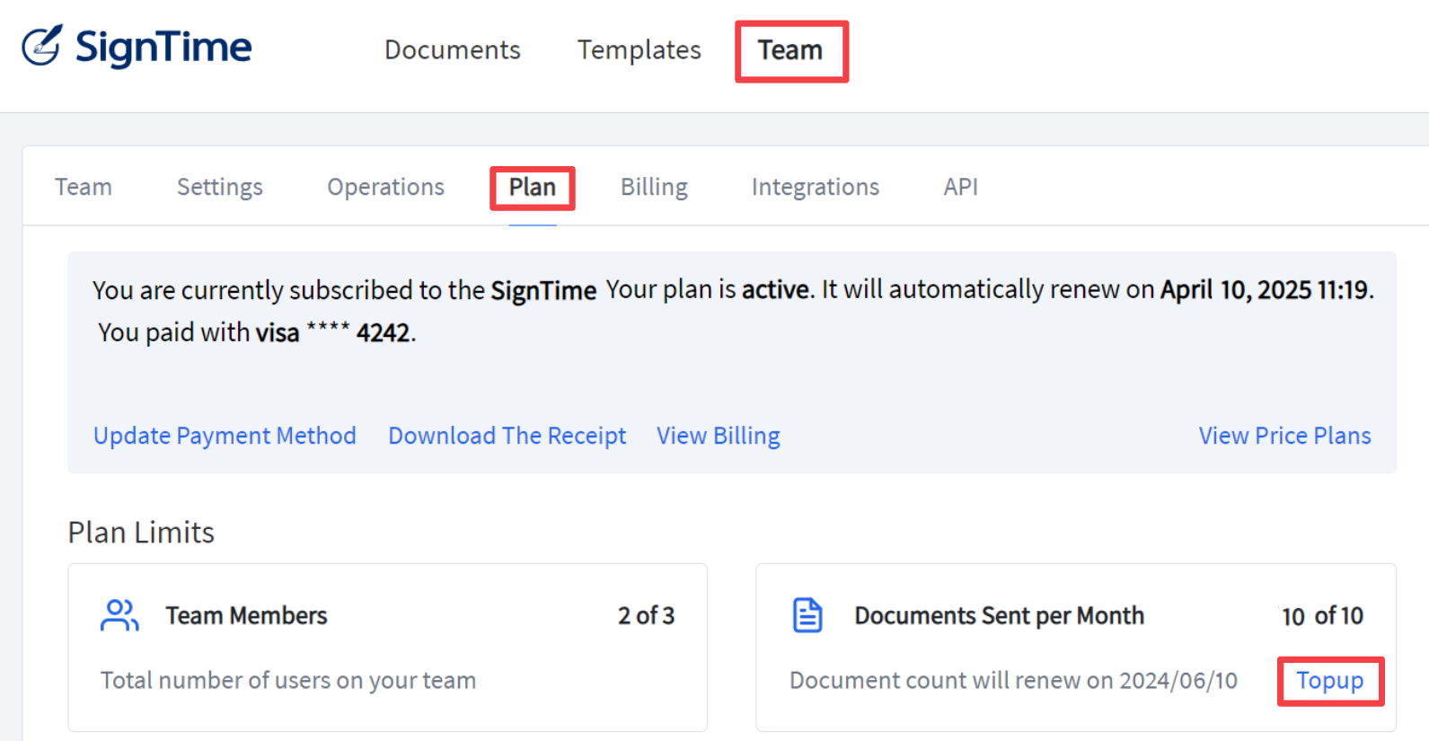 How to add the number of documents sent – SignTime ヘルプセンター